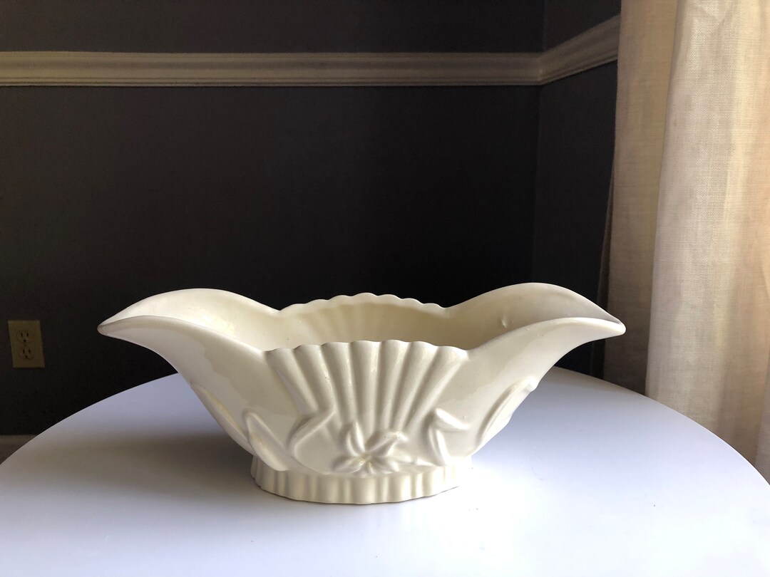 Vintage Shawnee Cream Floral Compote Bowl - Off-white Console Bowl - Etsy