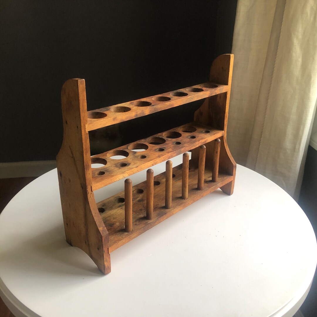 Vintage Wood Test Tube Holder - Etsy
