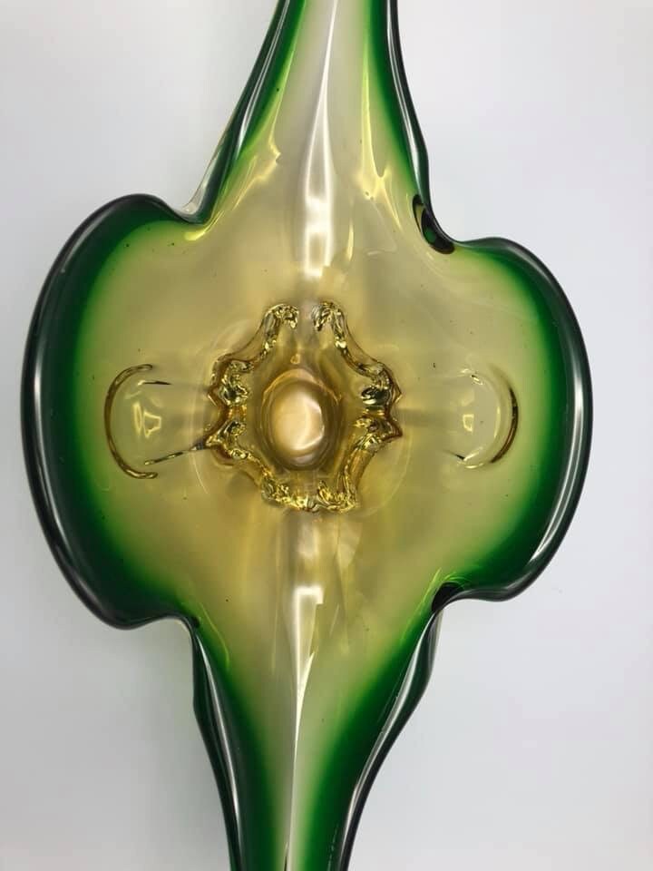 Vintage J.I. Co. Jordan's Importing Co. Venetian Glass Scalloped Bowl ...