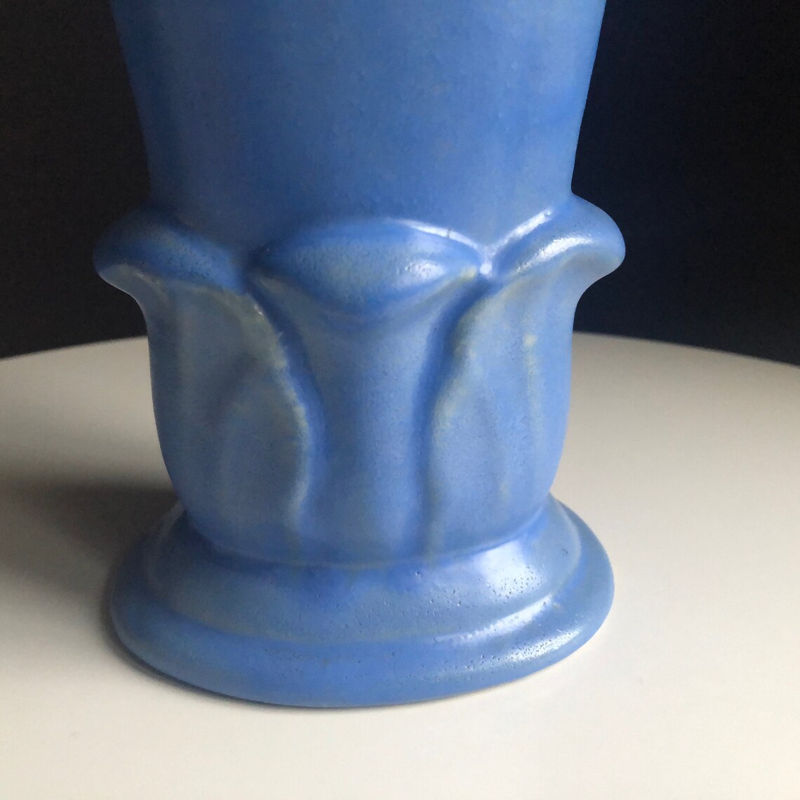 Vintage Blue Morning Glory Fan-shaped Vase - Etsy