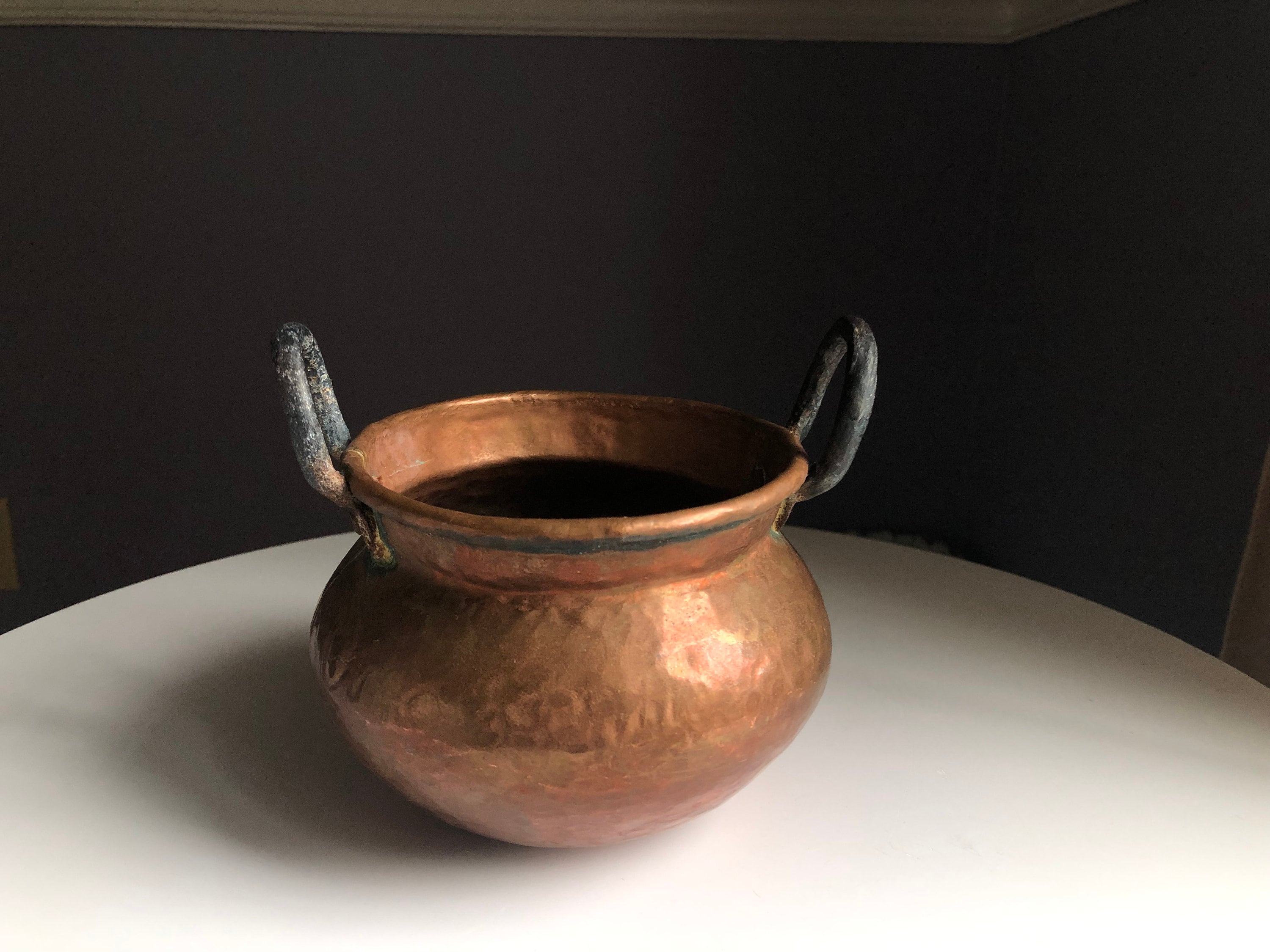 Antique Hammered Copper Pot Two Handle Round Copper Pot - Etsy