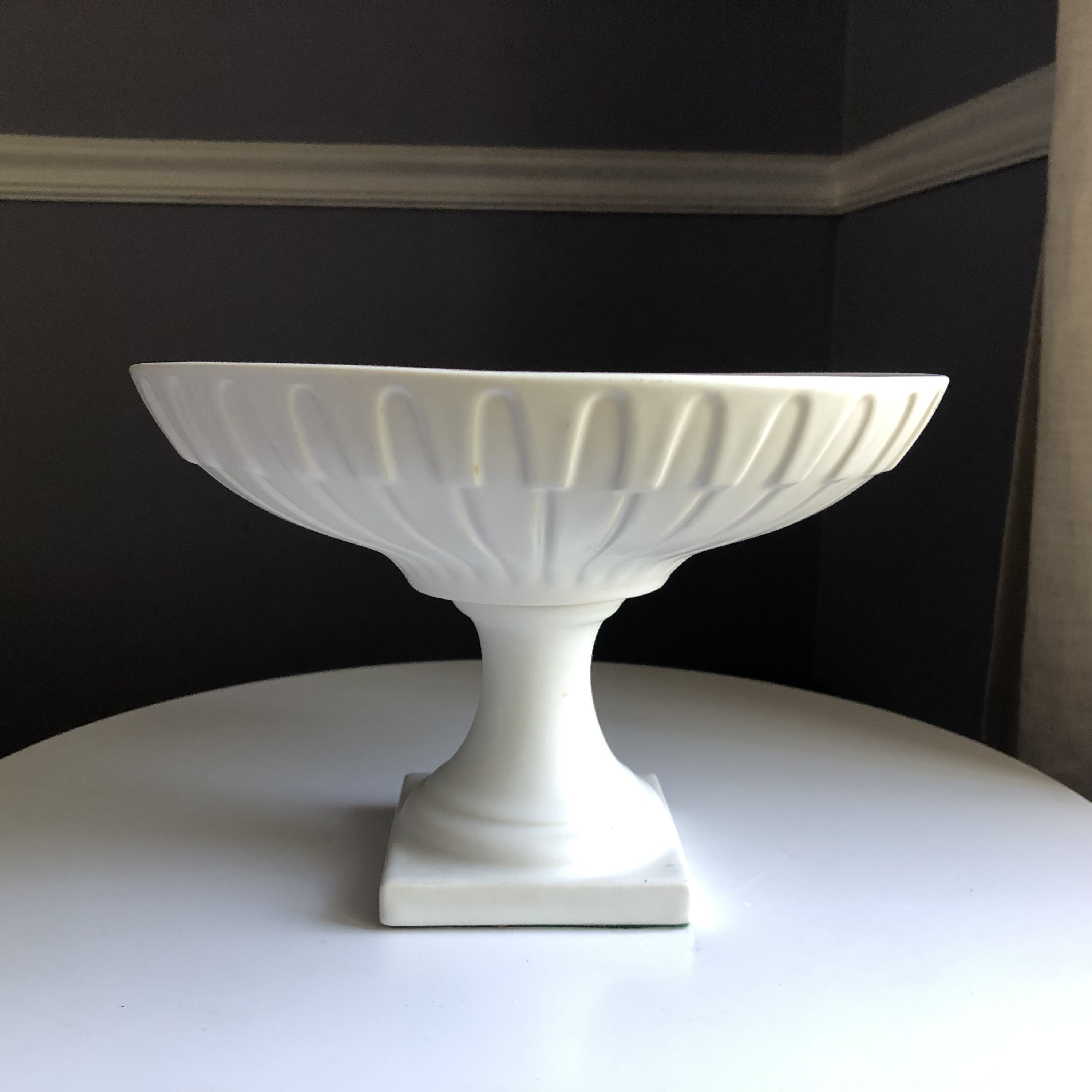 Vintage Hyalyn Porcelain Matte White Compote Bowl With Pedestal - MCM ...