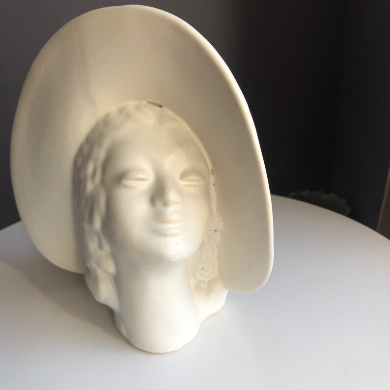 Vintage Haeger Lady Head Vase Lady Vase With Wide Brimmed - Etsy
