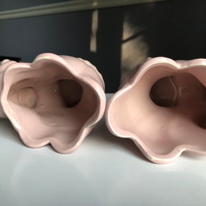 Vintage Pink Shell Nautilus Conch Planter Pair - Etsy