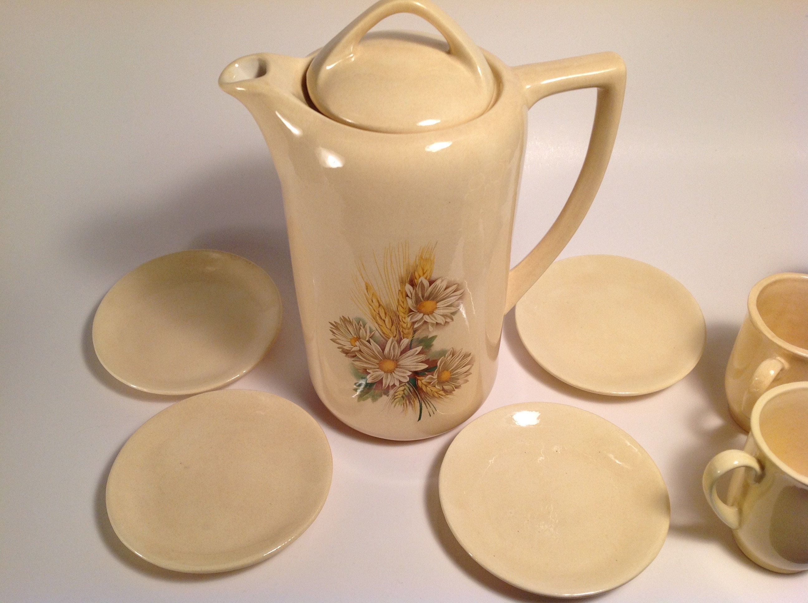 Vintage Pale Yellow 70s Studio Pottery Chocolate Pot Demitasse - Etsy