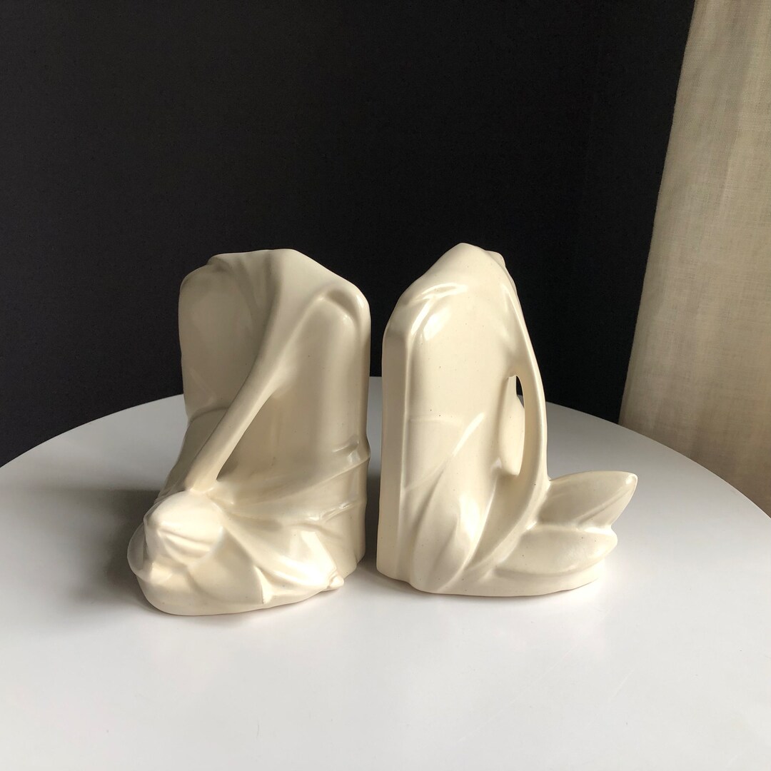 Vintage Nelson Mccoy Lily Bud Bookends Matte White - Etsy
