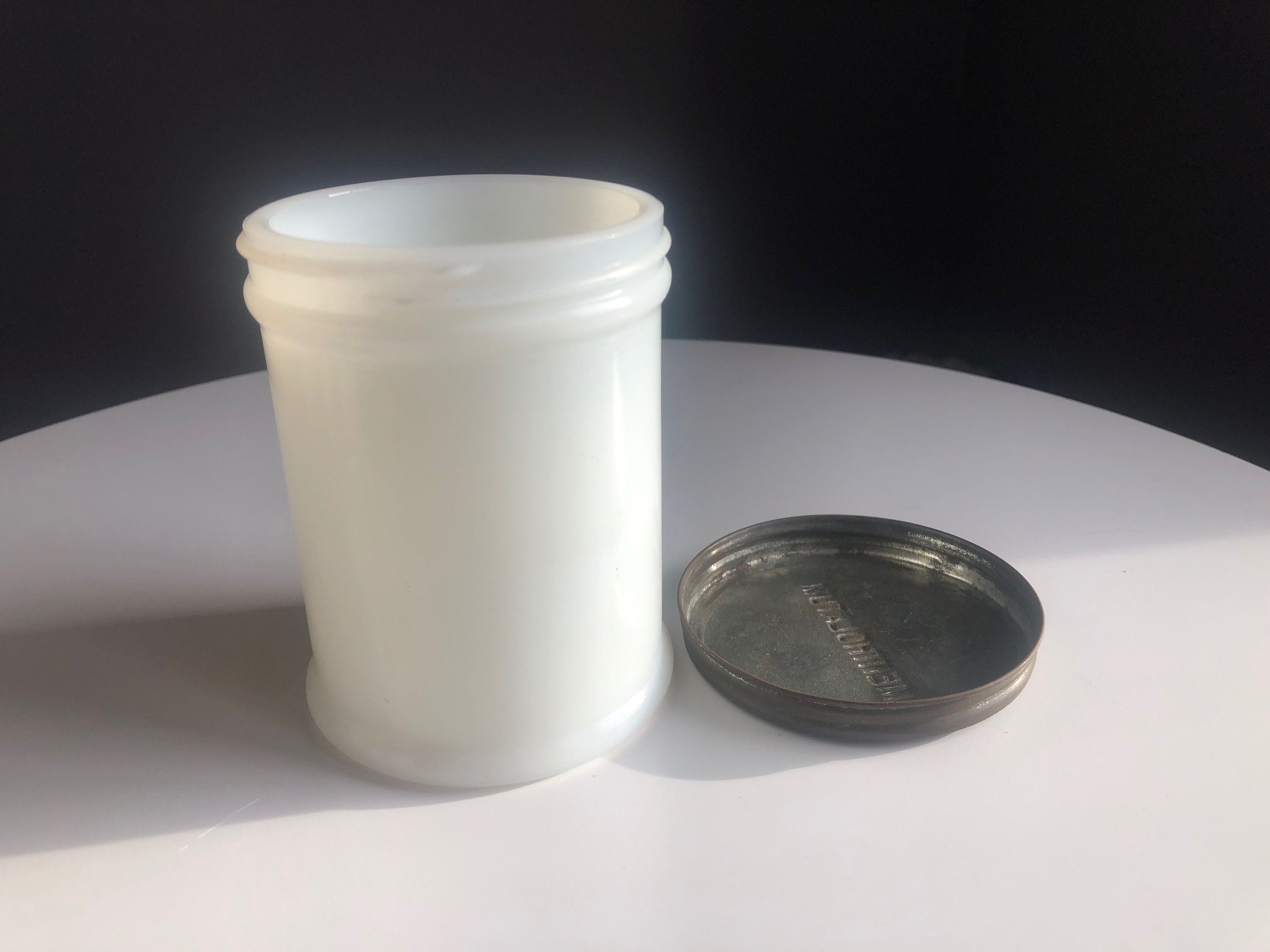 Vintage Mentholatum White Milk Glass Jar With Lid - Etsy