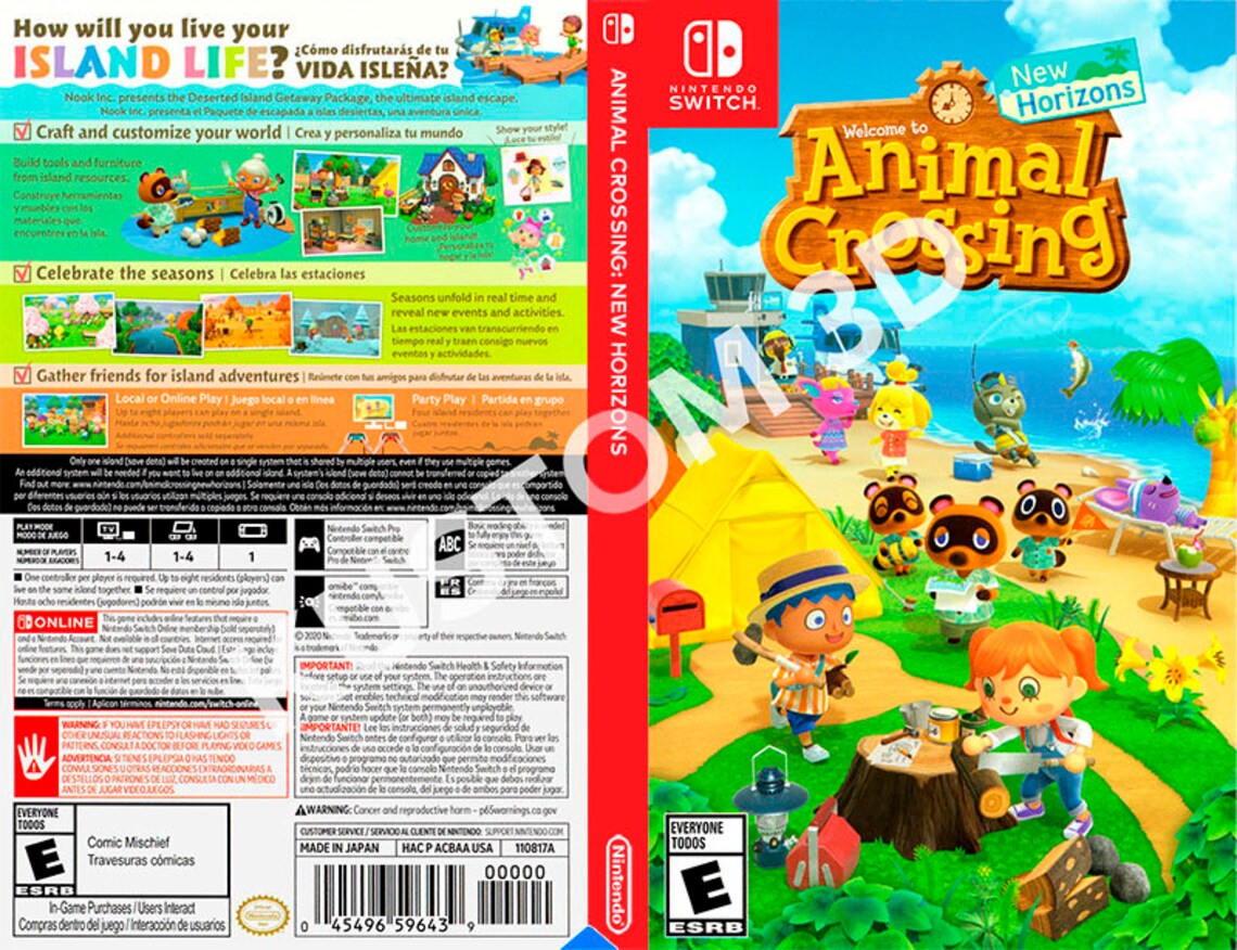 Custom Nintendo Switch Art Cover Animal Crossing Game Case - Etsy