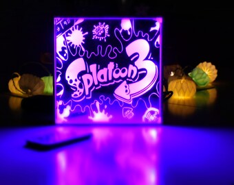 Grizzco Industries Night Light Splatoon Shadow Box Salmon - Etsy