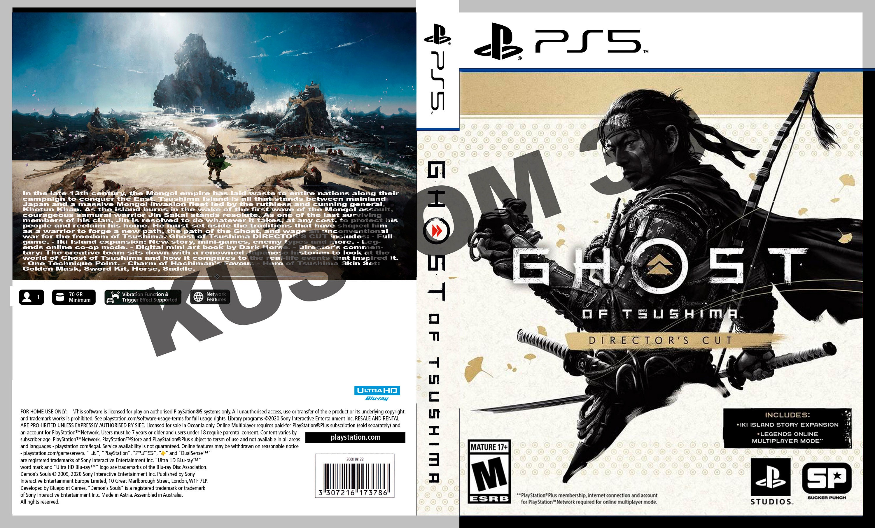 Custom PS1 Inspired Case Ghost of Tsushima PS5 Director's Cut ...