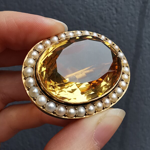 Citrine Brooch - Etsy