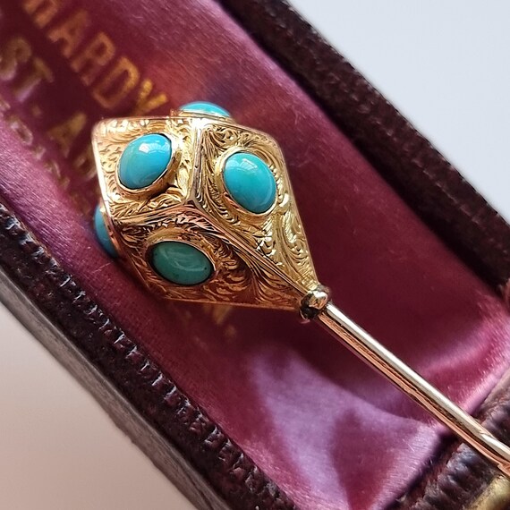 Victorian 15ct Gold Turquoise Tie/Stick Pin - Gem