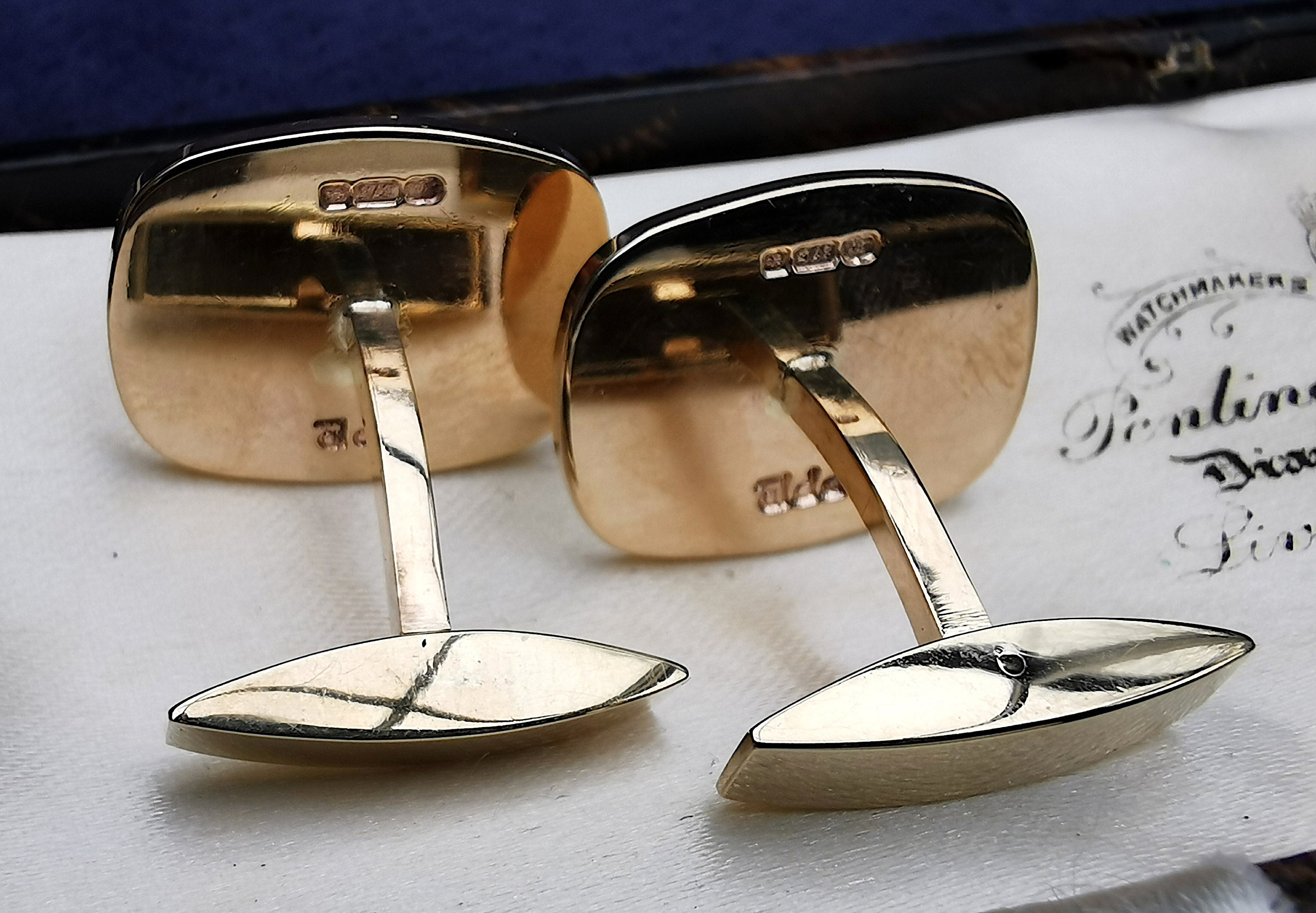Vintage 9ct Gold Swivel Back Cufflinks - Etsy