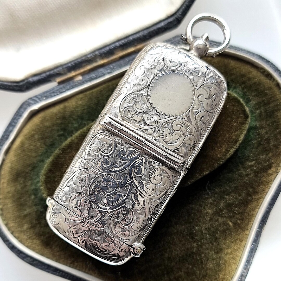 Antique Sterling Silver Sovereign Holder & Vesta Case - Etsy