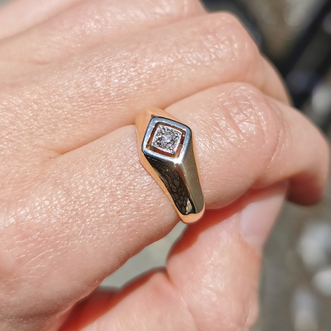 Vintage 18ct Gold Single Stone Old-cut Diamond Ring - Etsy