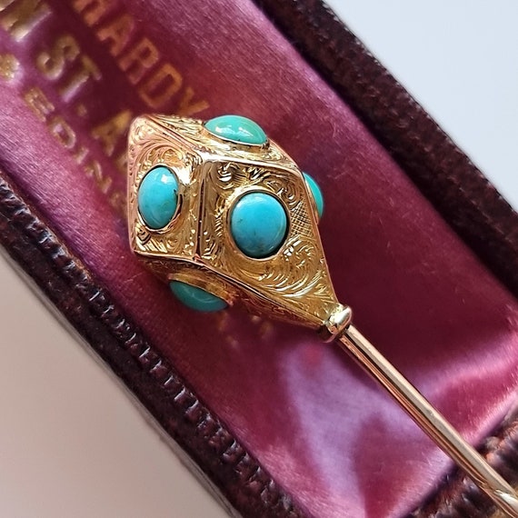 Victorian 15ct Gold Turquoise Tie/Stick Pin - Gem