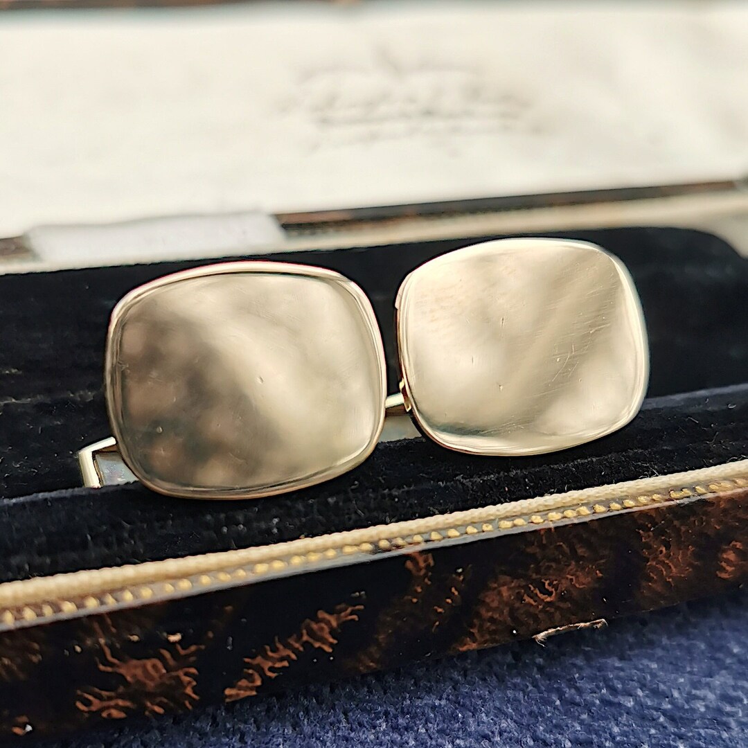 Vintage 9ct Gold Swivel Back Cufflinks - Etsy