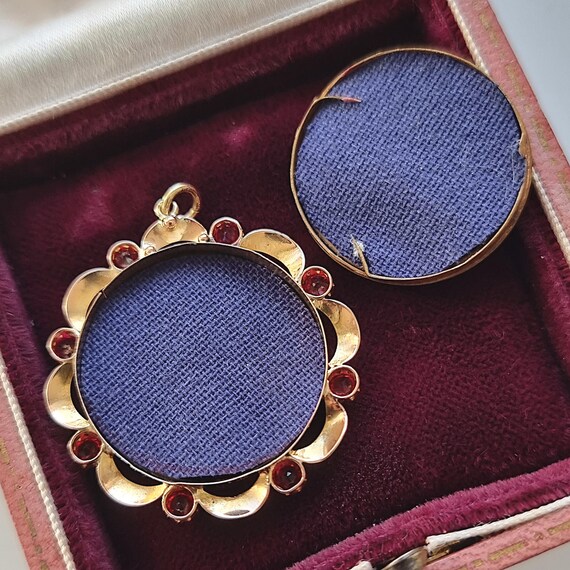 Vintage 9ct Gold Ruby Open Faced Locket - Gem