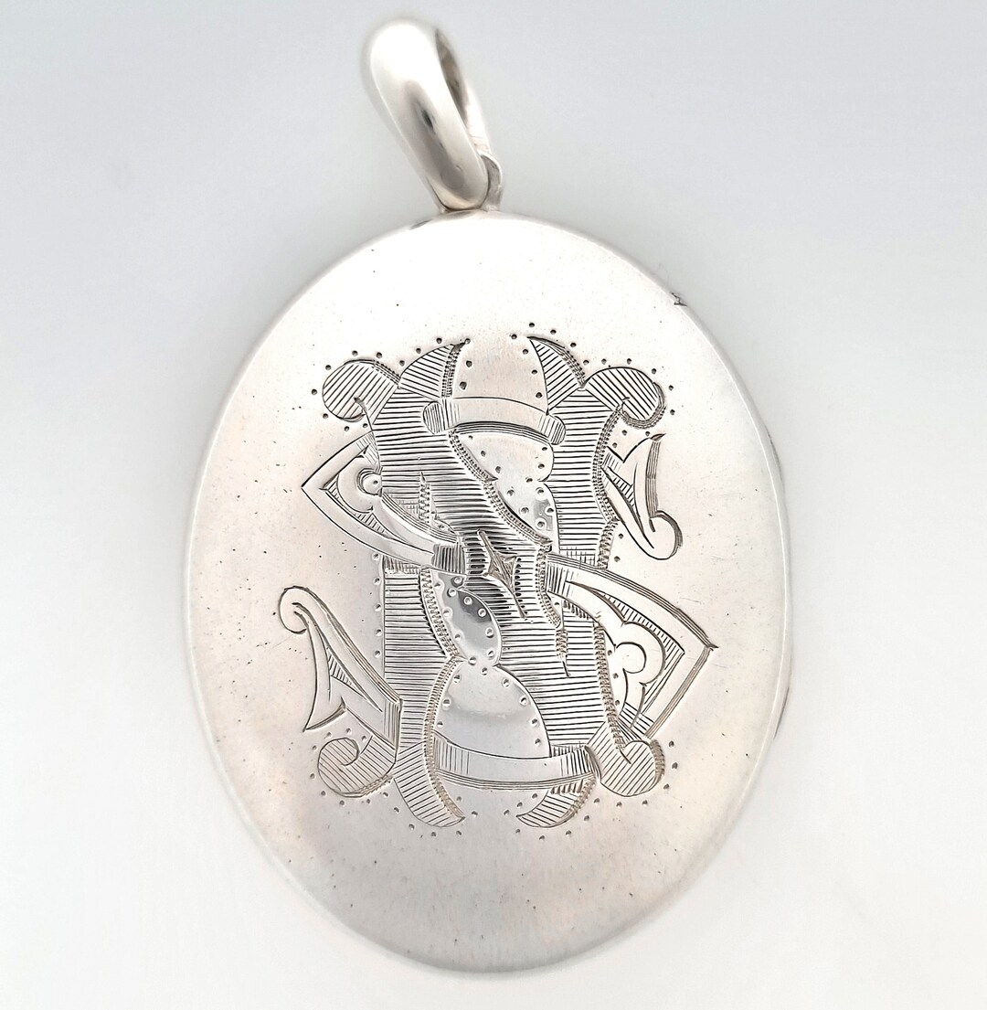 Victorian Silver Monogram Locket, Initials NS - Etsy
