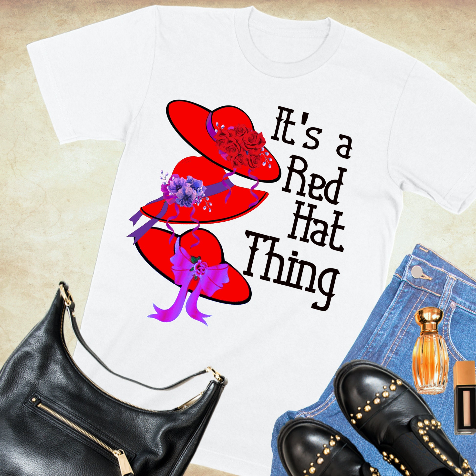 It's a Red Hat Thing Vintage Style Red Hat Society Tshirt - Etsy