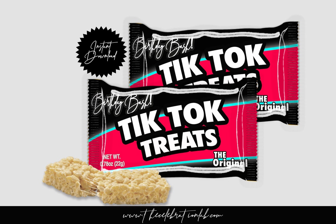 Custom Rice Krispies Treat Tik Tok Rice Krispies Treat Tik | Etsy