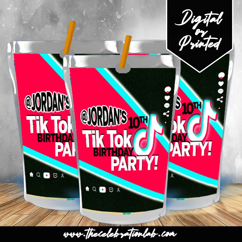 Paper, Party & Kids Tik Tok Capri Sun labels digital labels printable ...