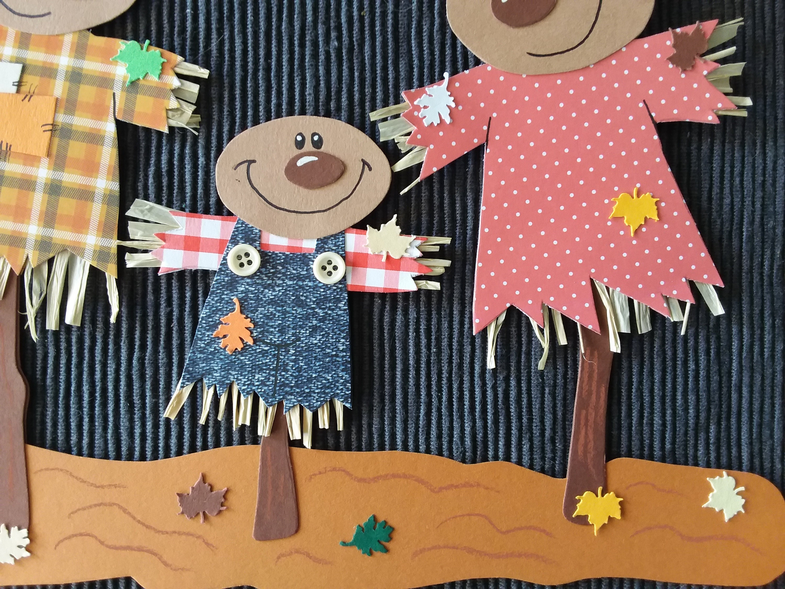 Cardboard Scarecrow Family Window Mural - Etsy