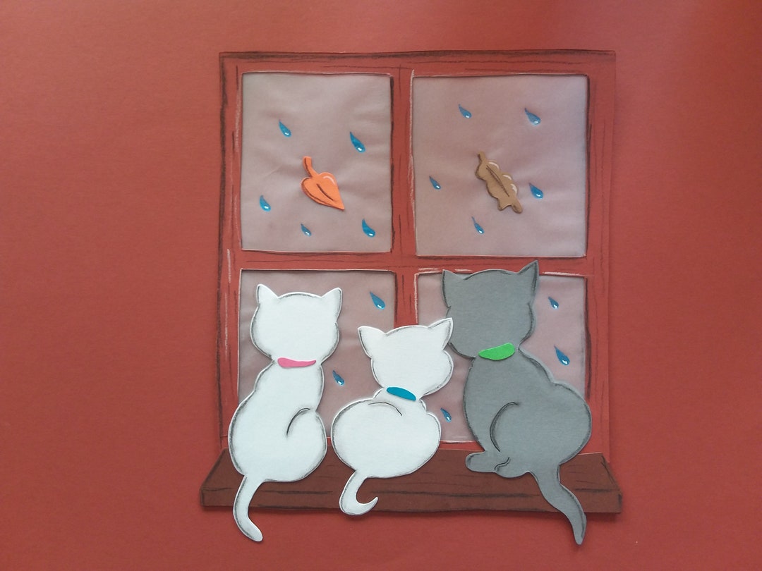 Fensterbild Fenster Katzen - Etsy.de