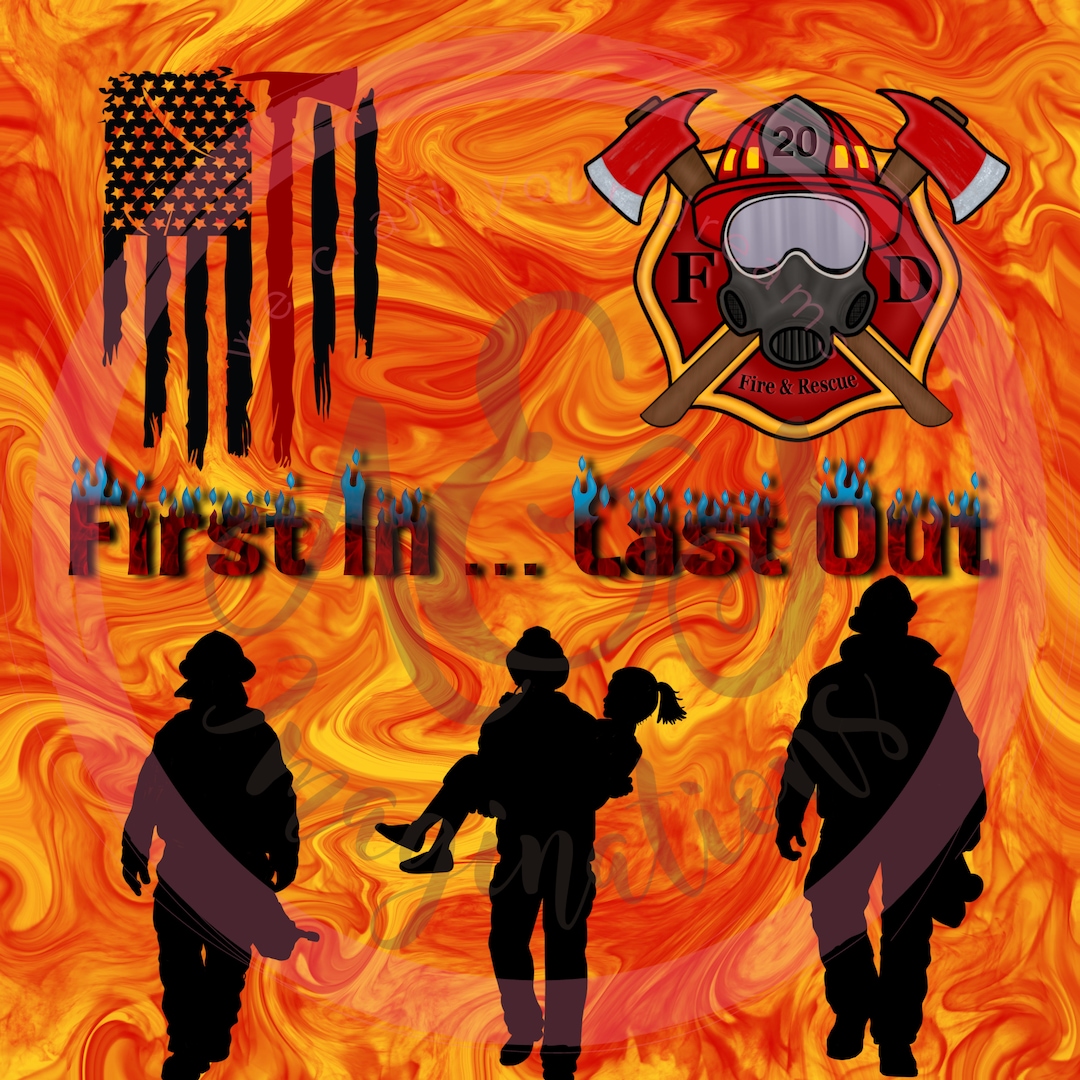 Firefighter Graphic PNG - Etsy
