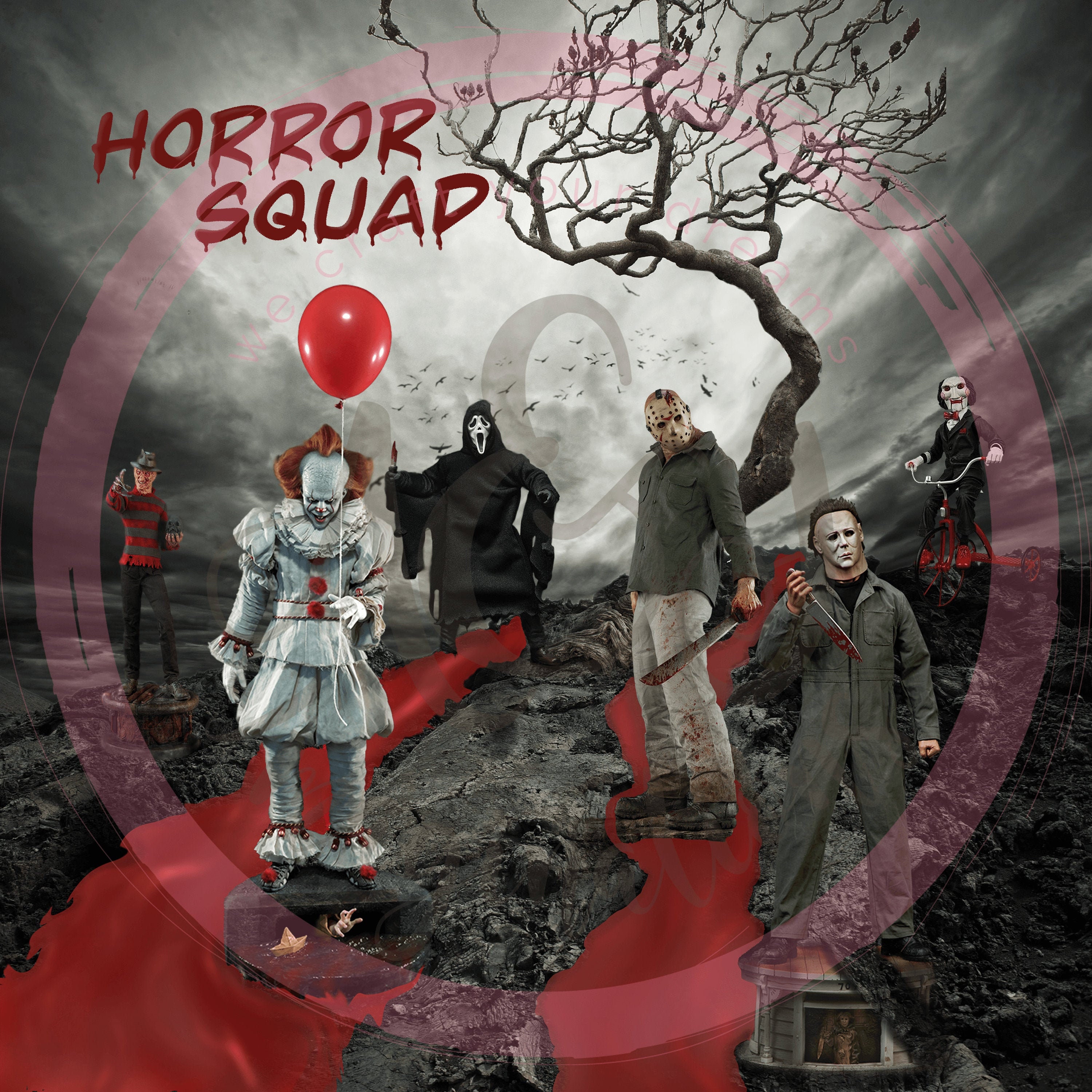 Horror Squad PNG Graphic - Etsy