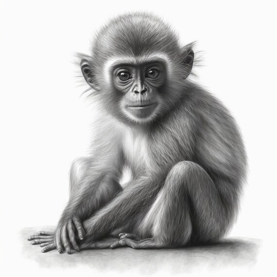 Monkey Drawings In Pencil