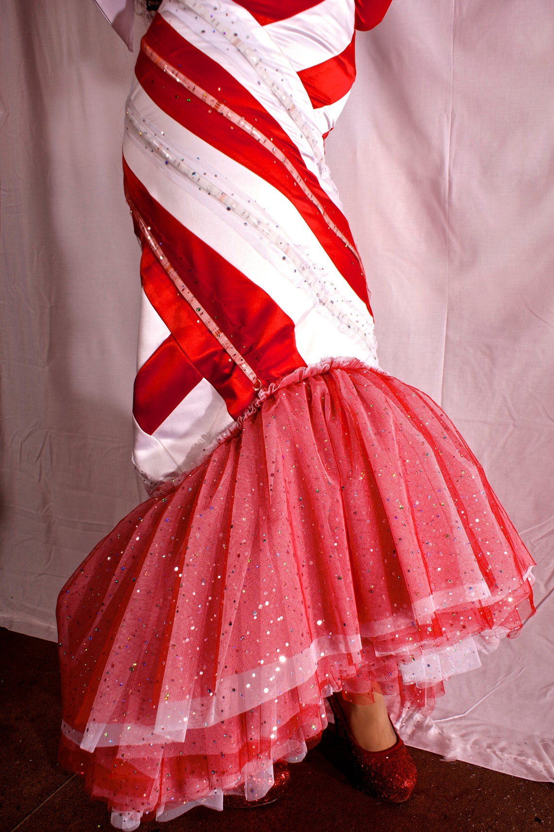 Drag Queen - LIGHT UP Candy Cane Costume - One Size Only - Shoes NOT ...
