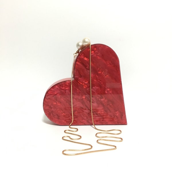 Red Hearts Clutch - Etsy
