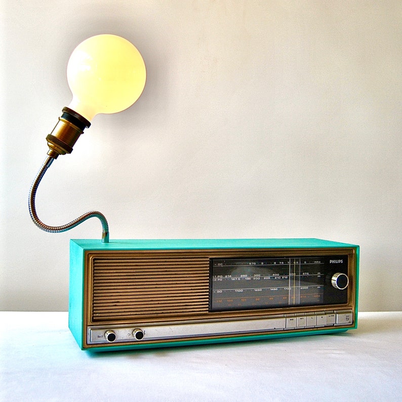 Recycled Retro Lamp From Original Philips Radio From the 1960s - Etsy
