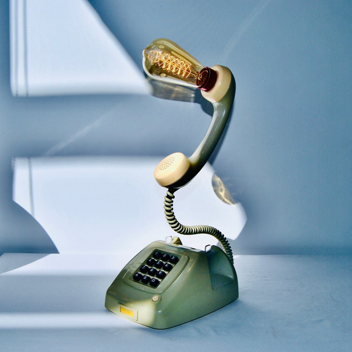 Recicled Vintage Lamp Made From Original Ericsson Phone From the 80s ...
