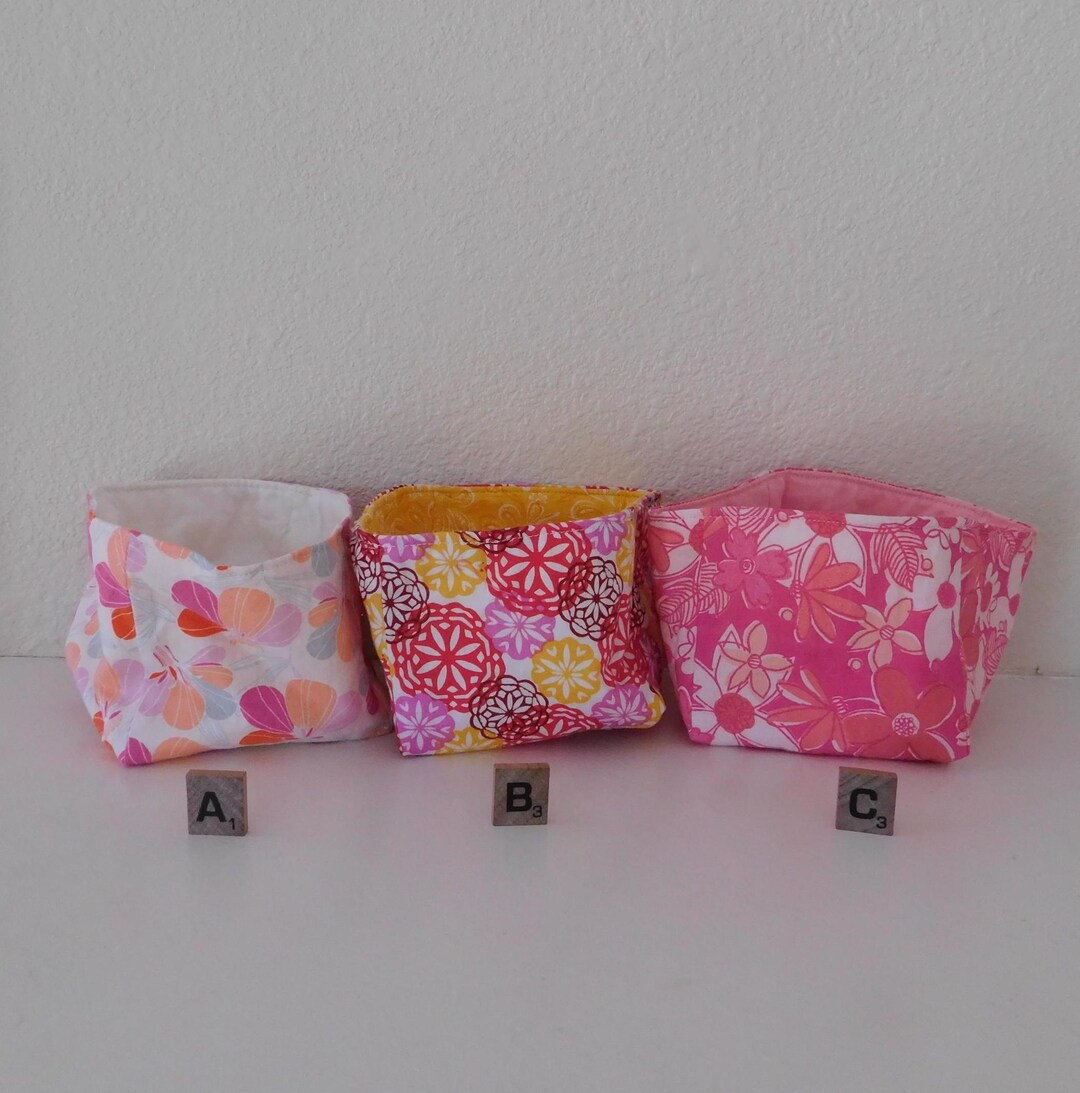 Small Fabric Basket/ Mini Cotton Basket/small Storage Bin/ Colorful ...
