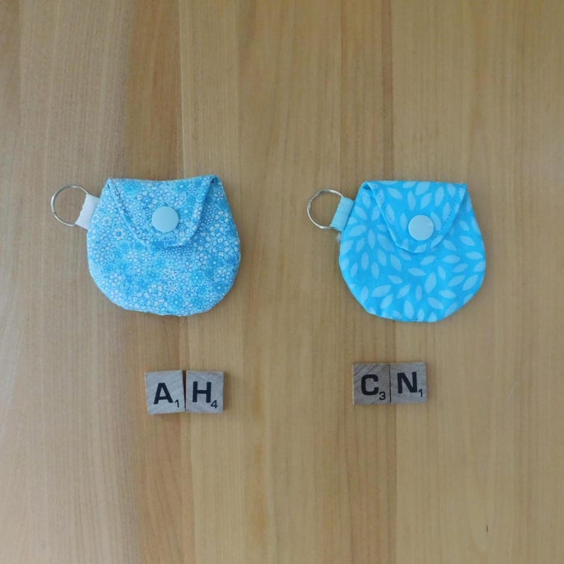 Padded Cotton Coin Purse With Keyring: Snap Closure Mini Pouch - Etsy