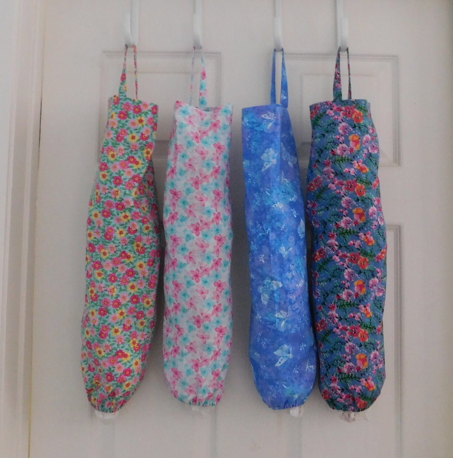 Fabric Plastic Bag Holder/ Grocery Bag Organizer/ Handmade Washable ...