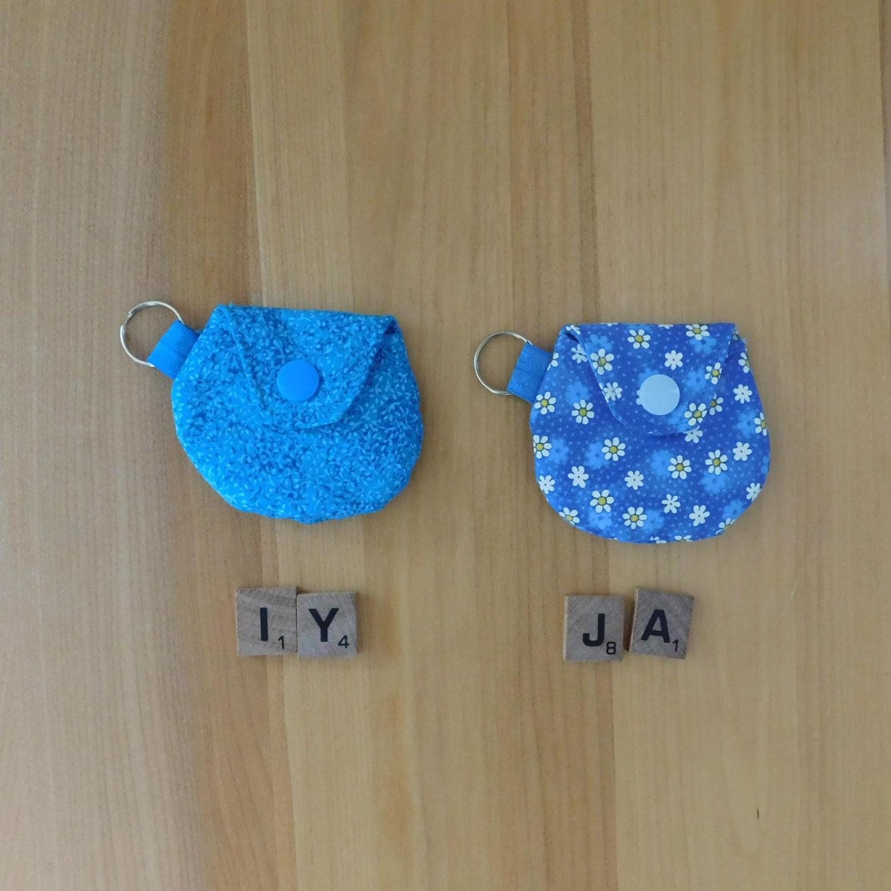 Padded Cotton Coin Purse With Keyring: Snap Closure Mini Pouch - Etsy