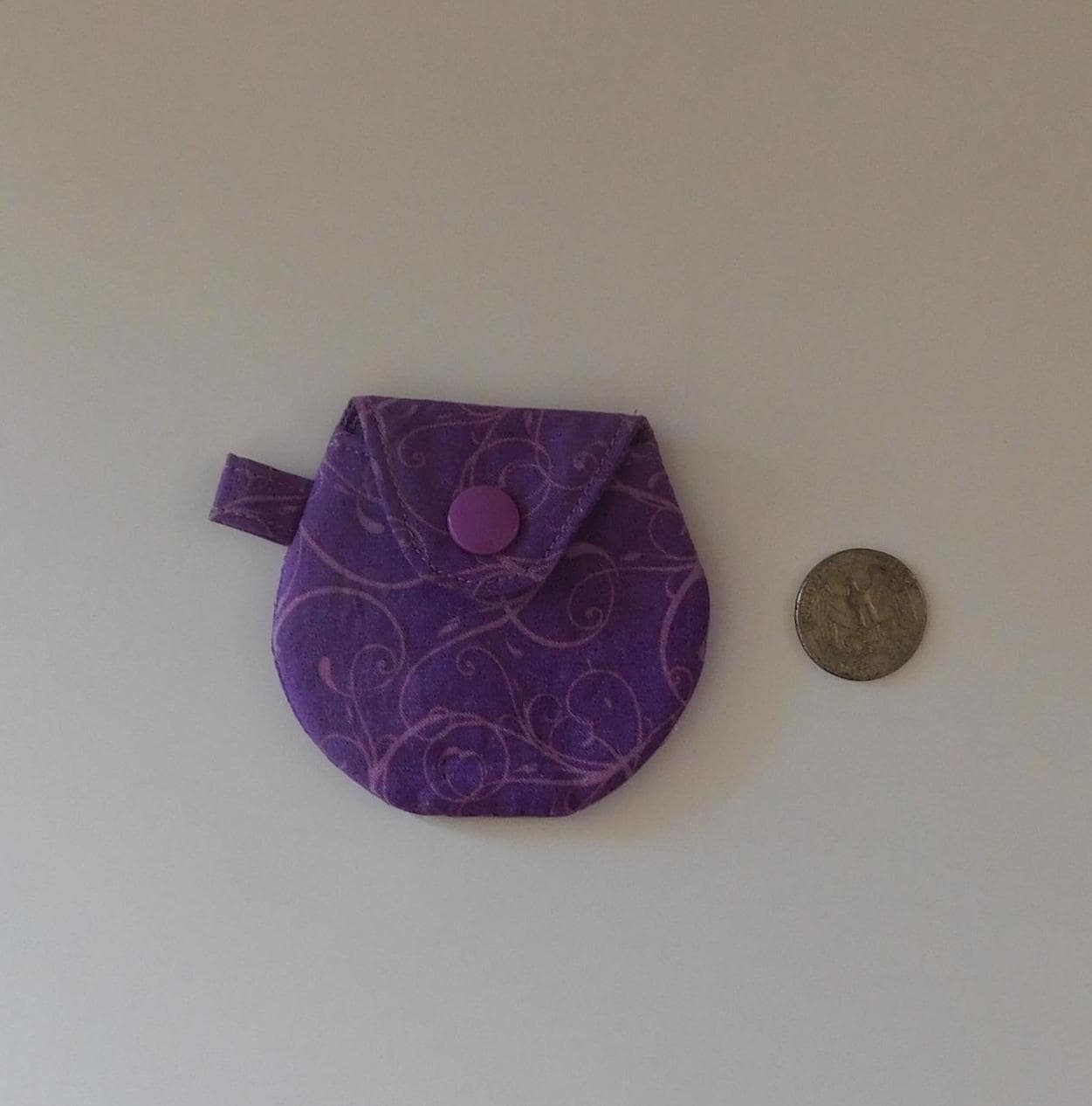 Padded Cotton Coin Purse With Keyring: Snap Closure Mini Pouch - Etsy