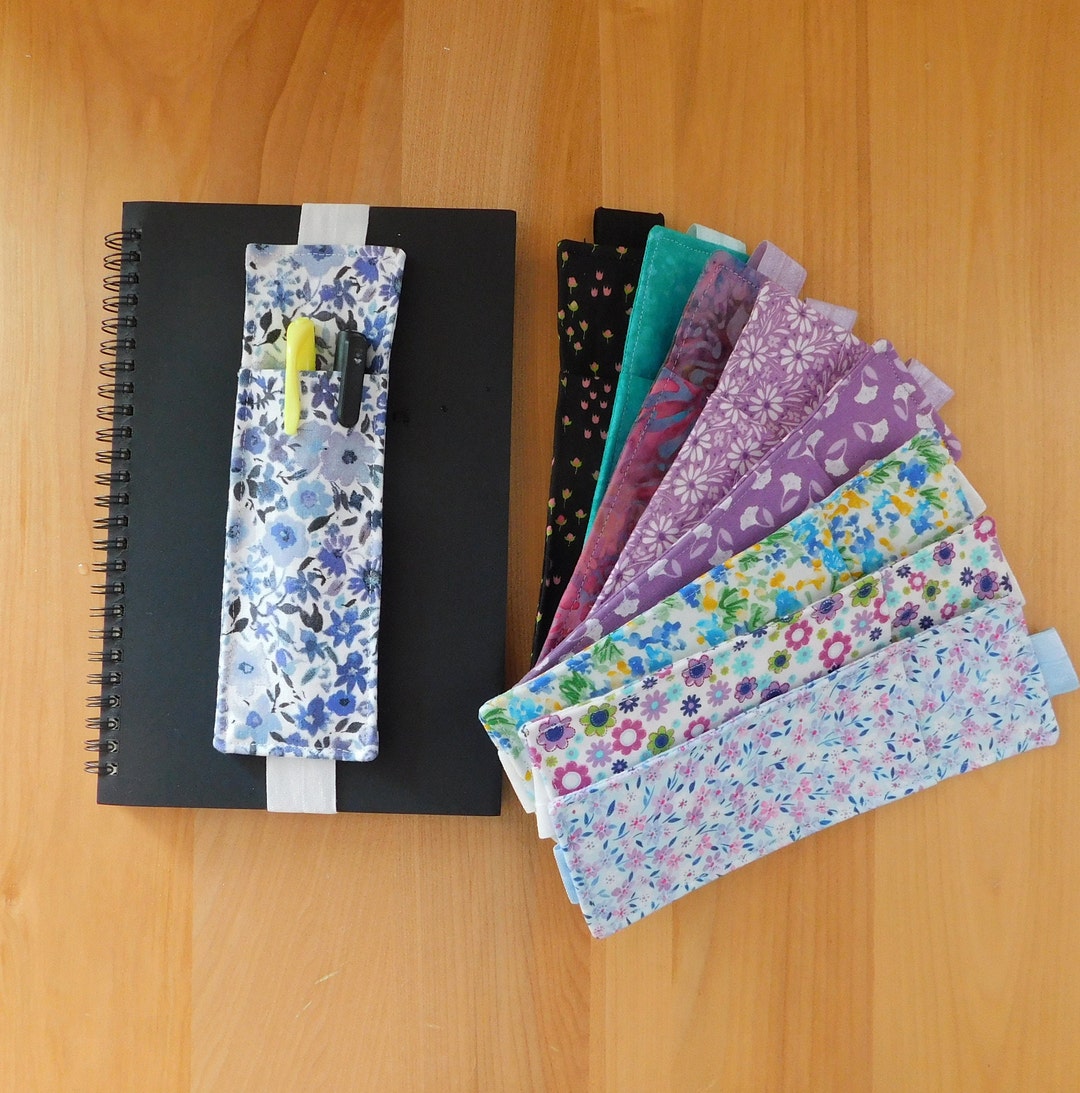 Journal Pen Holder/ Pen Holder/ Fabric Pen Holder/ Book Pencil Holder ...