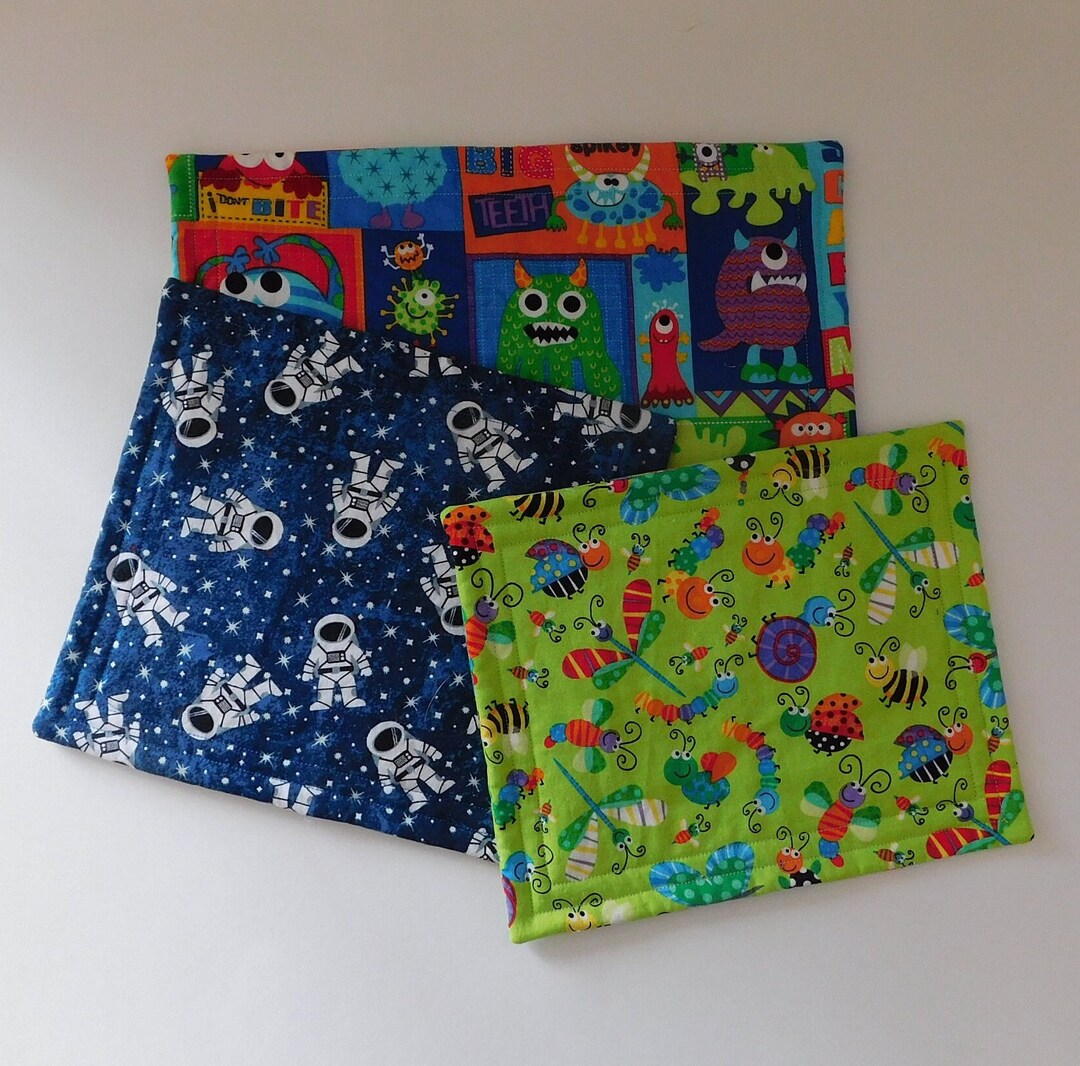 Quilted Monster Placemat Mug Rug/monster Large Mug Rug/ Monster Theme ...