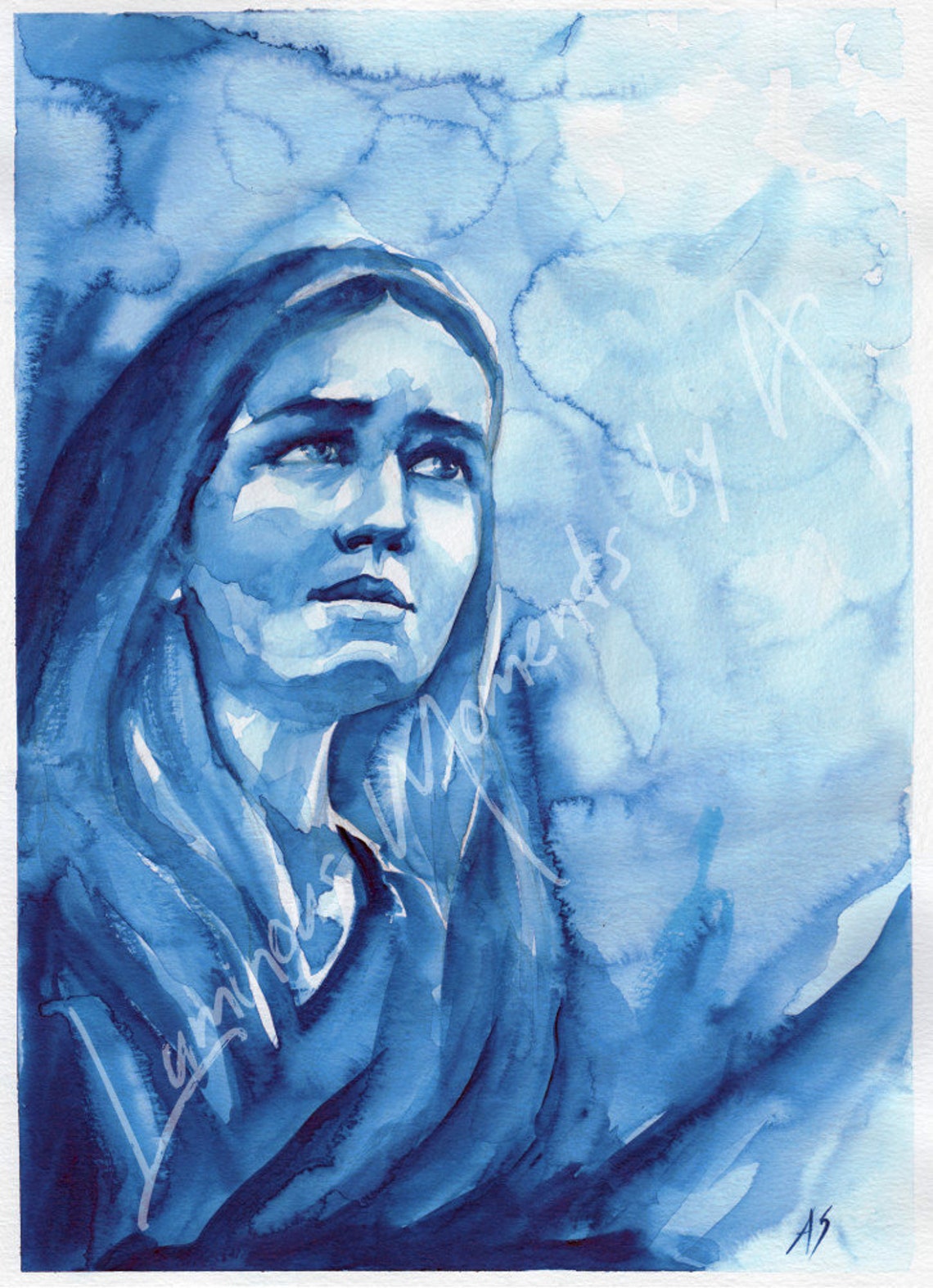 Blessed Mother (watercolor Print) - Etsy