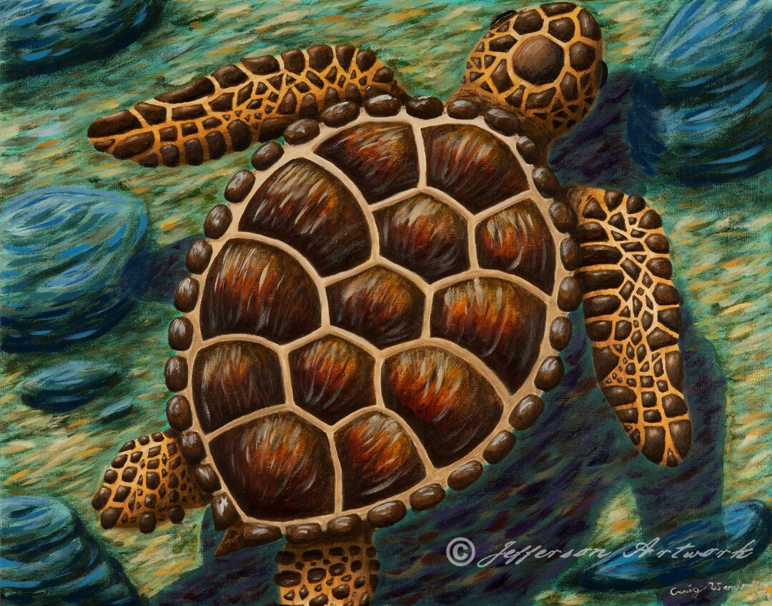 Green Sea Turtle Art Print - Etsy