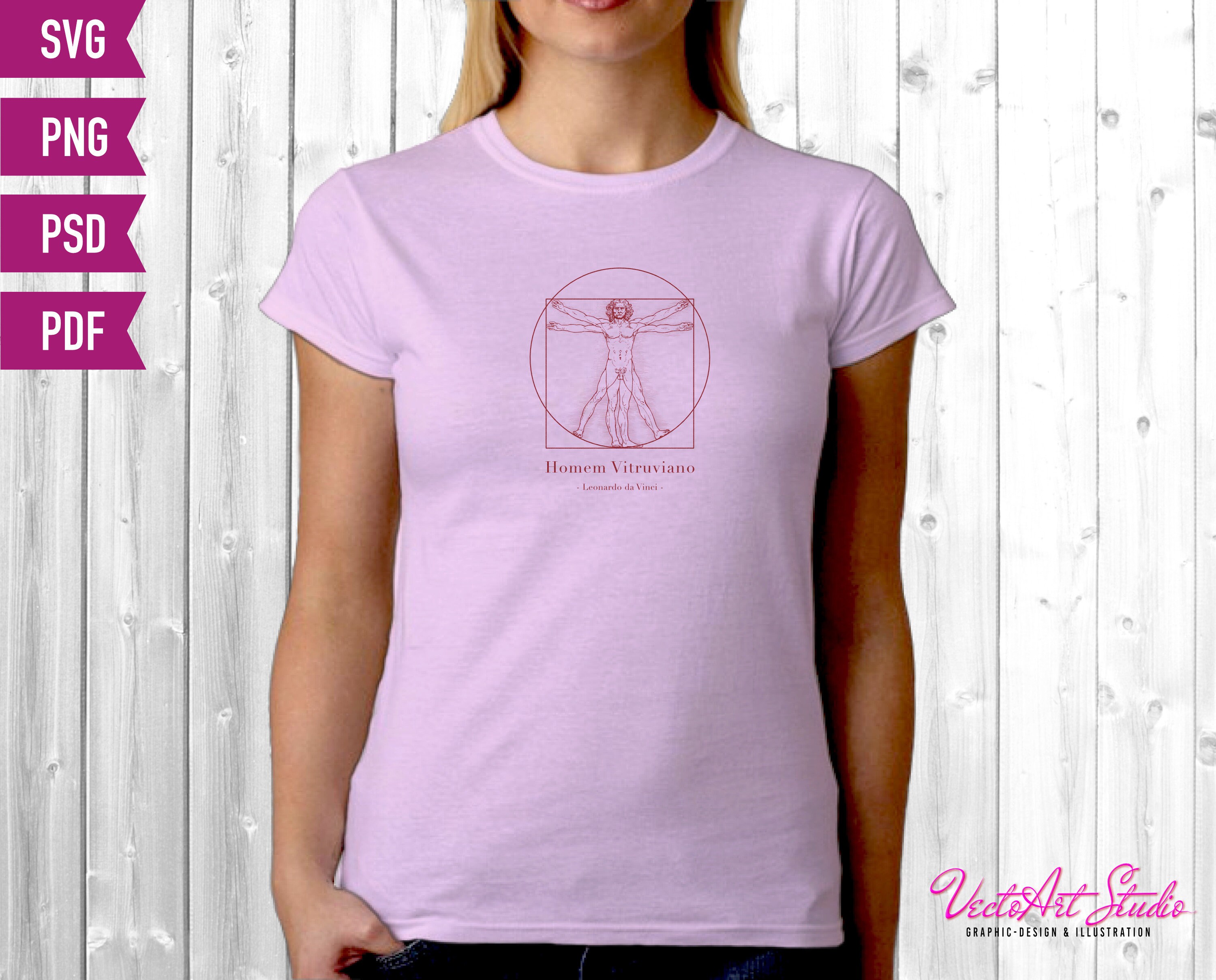Leonardo Da Vinci - Homem Vitruviano - Vitruvian Man Shirt, SVG, PNG ...