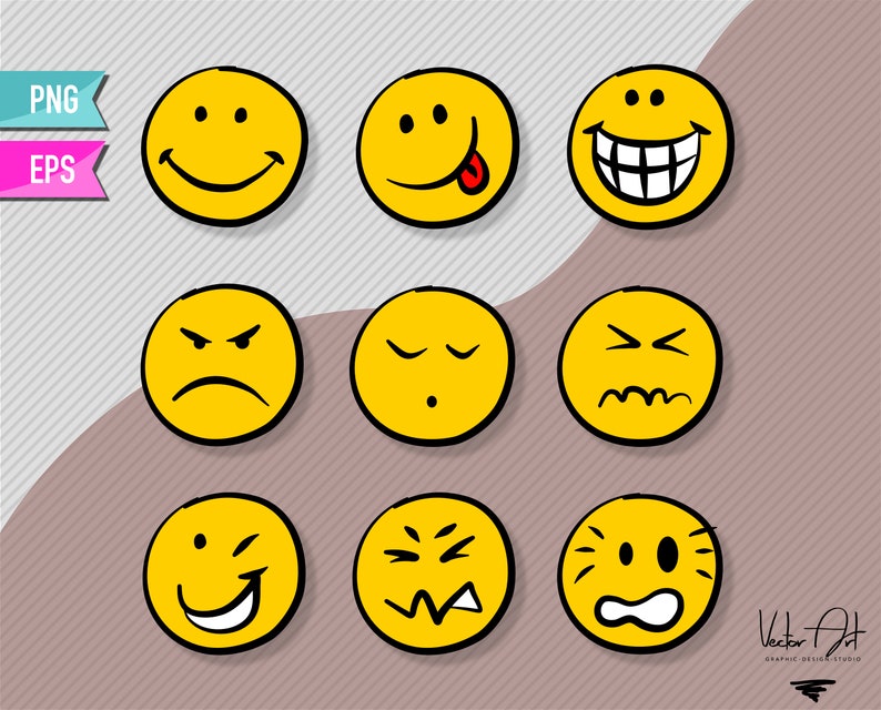 EMOJI CLIPART Digital File Smileys Cute Emojis Smiley - Etsy Hong Kong