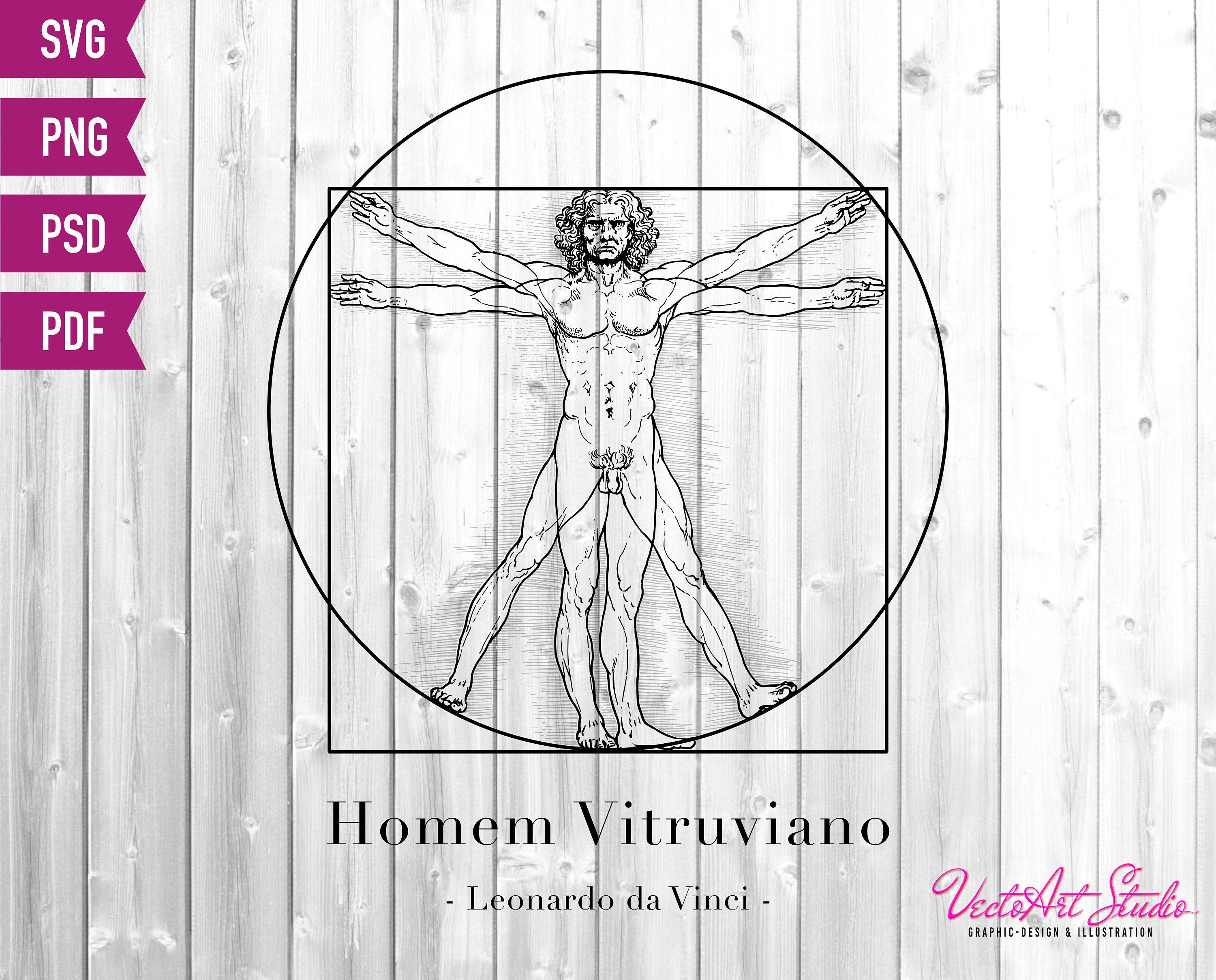 Leonardo Da Vinci - Homem Vitruviano - Vitruvian Man Shirt, SVG, PNG ...