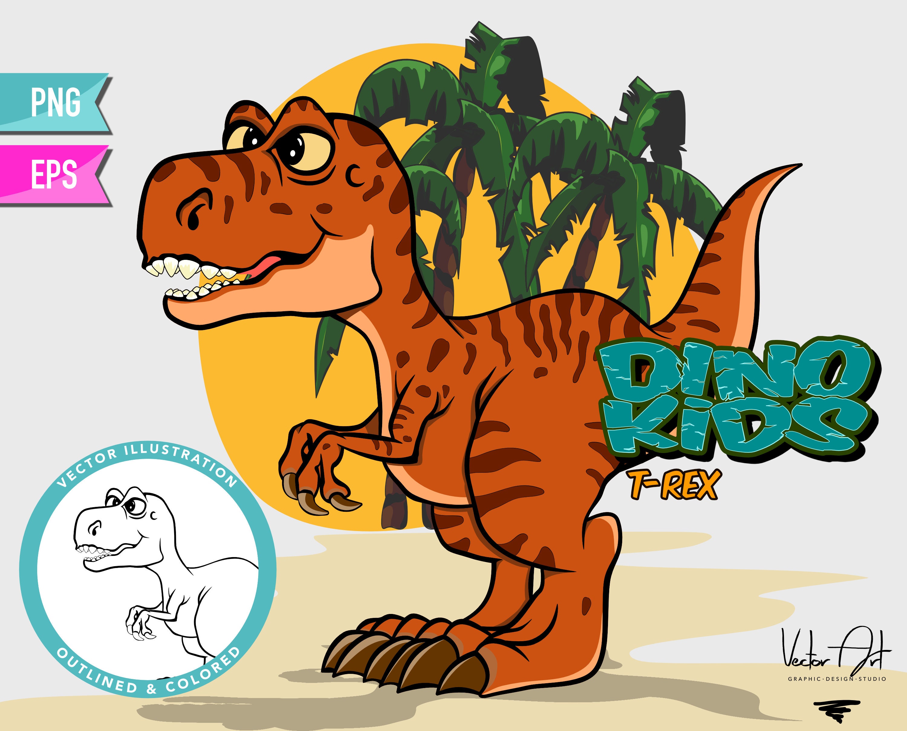 Dinosaur Clipart Bundle Cute Shirt Design Jurassic EPS - Etsy