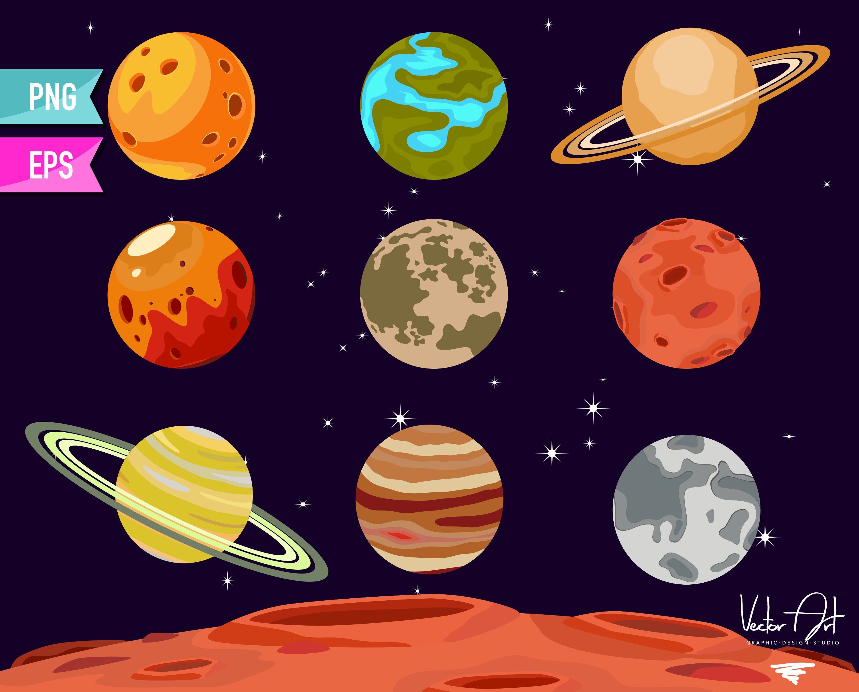 Cartoon Planets Clipart Free
