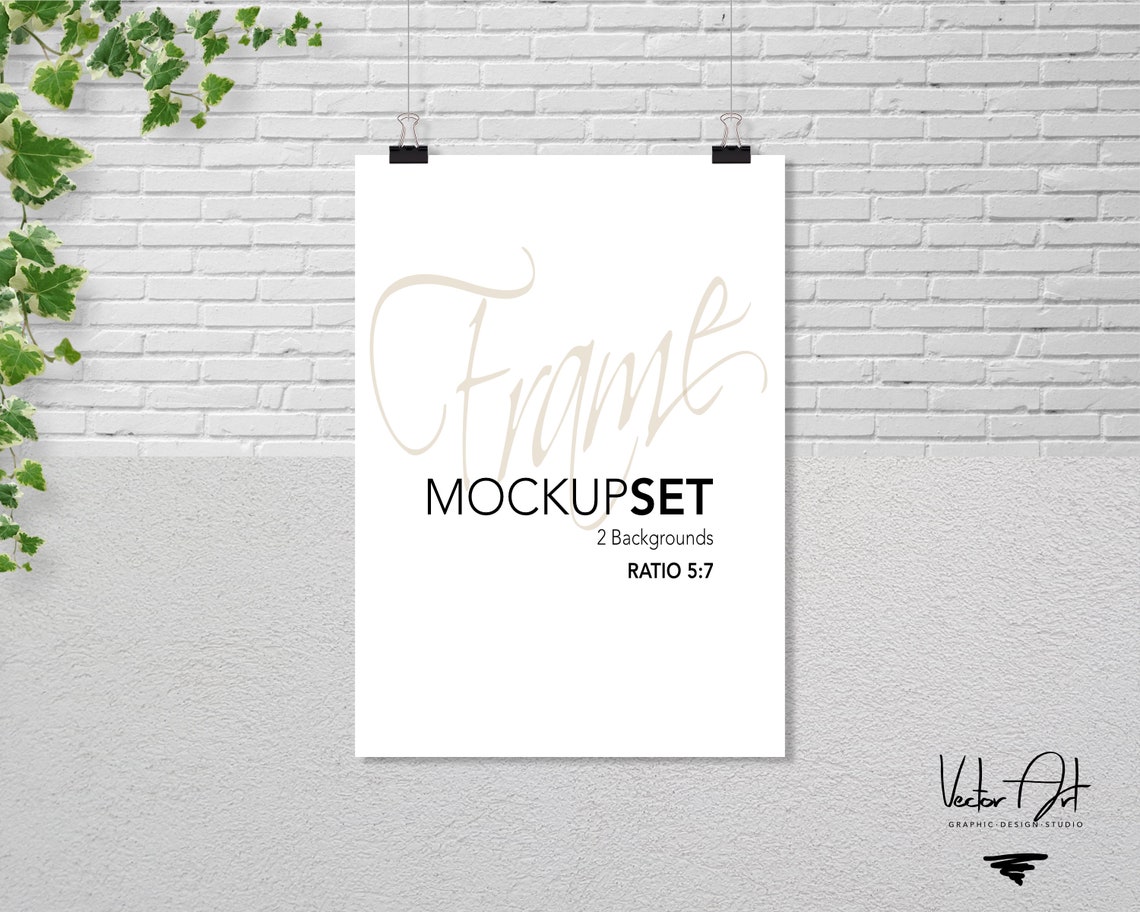 5:7 Vertical Hanging Paper Frame Mock up Mock up Frame | Etsy